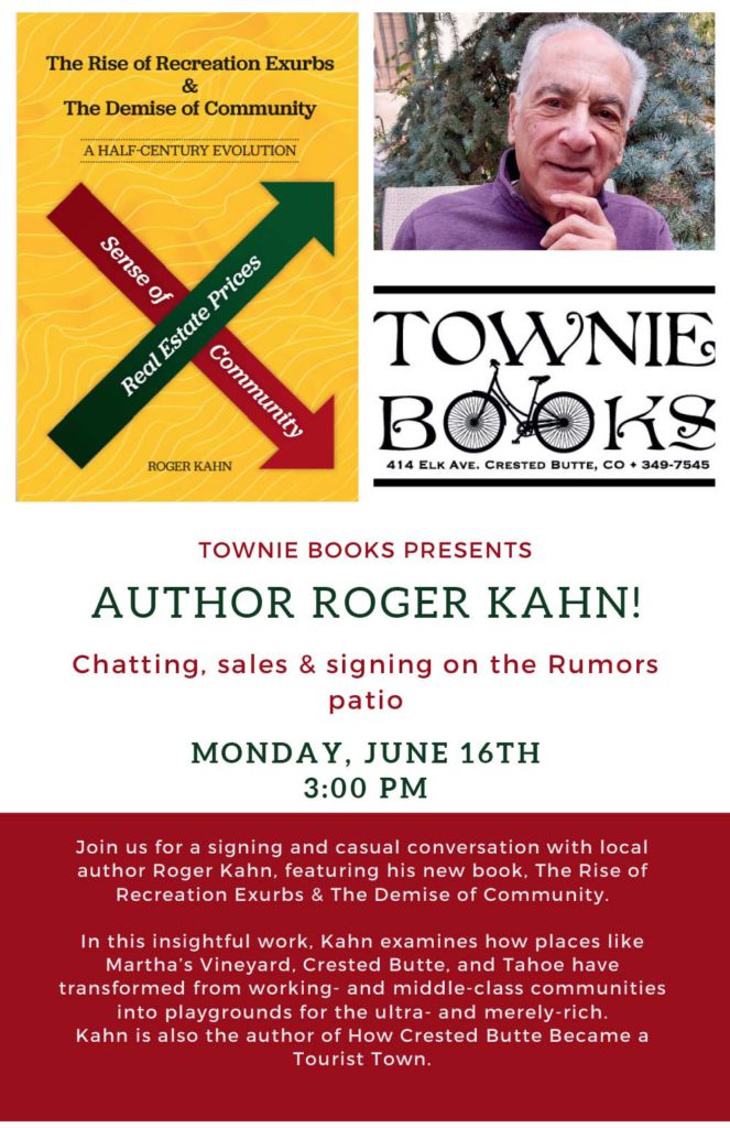 Local Author: Roger Kahn Book Signing - Hey Crested Butte