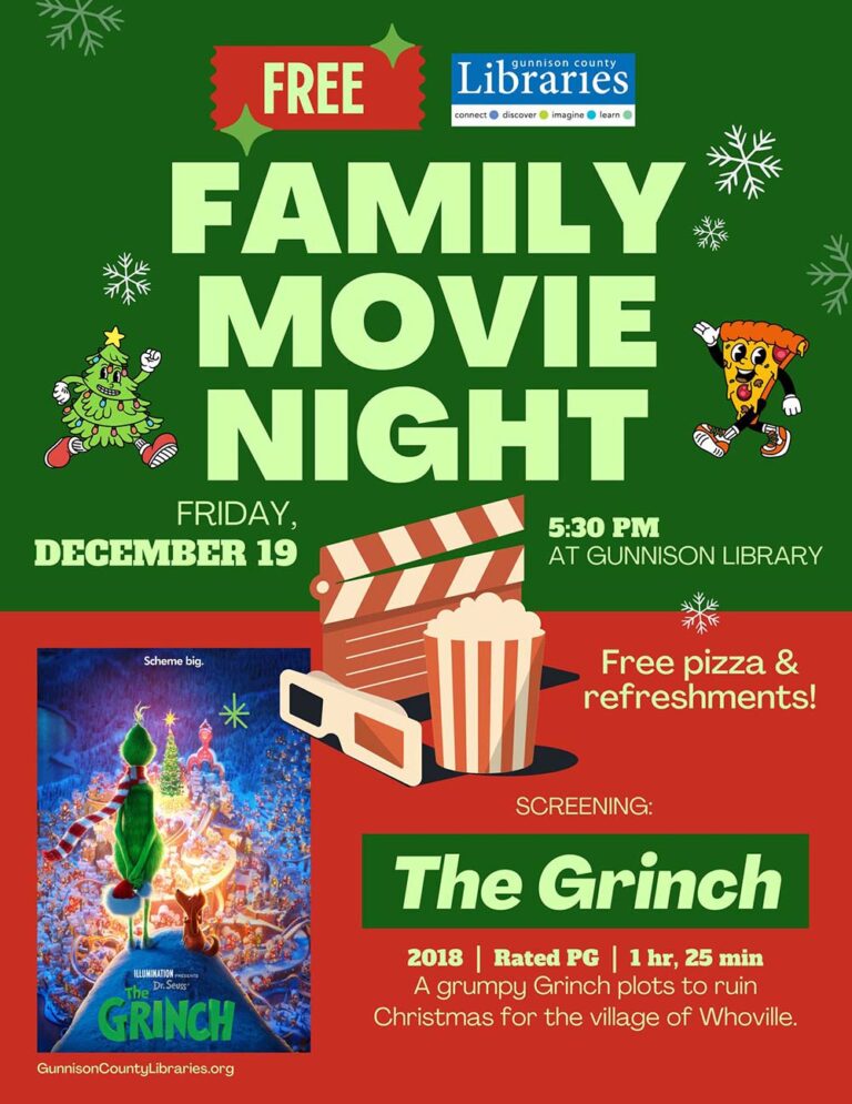 Free Family Movie Night: The Grinch | Gunnison County-Library